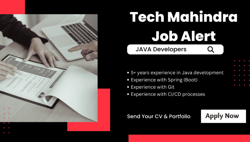 Tech Mahindra Job Alert :- Hiring for JAVA Developers